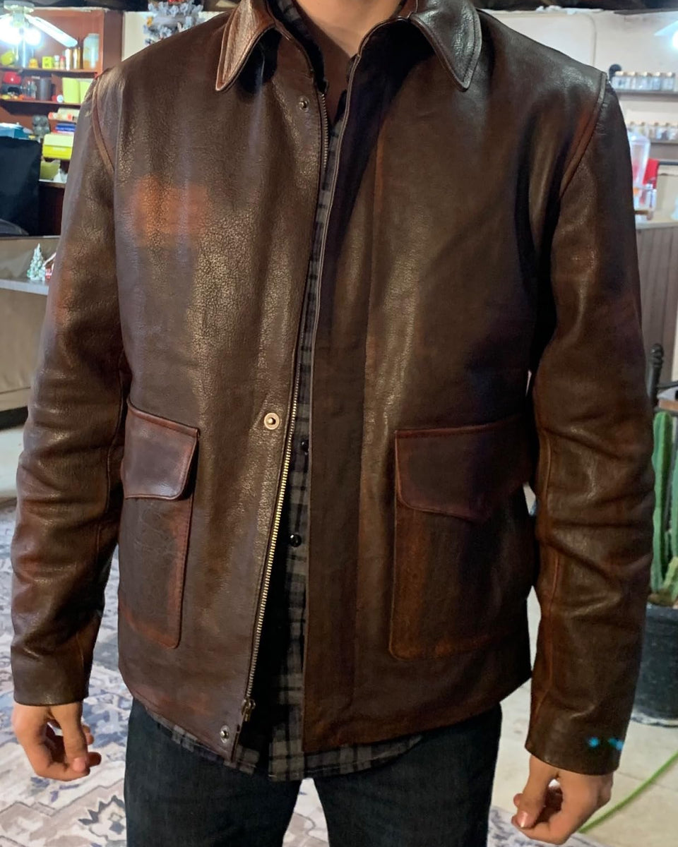 Indiana Jones Distressed Brown Leather Jacket - LeathersInn