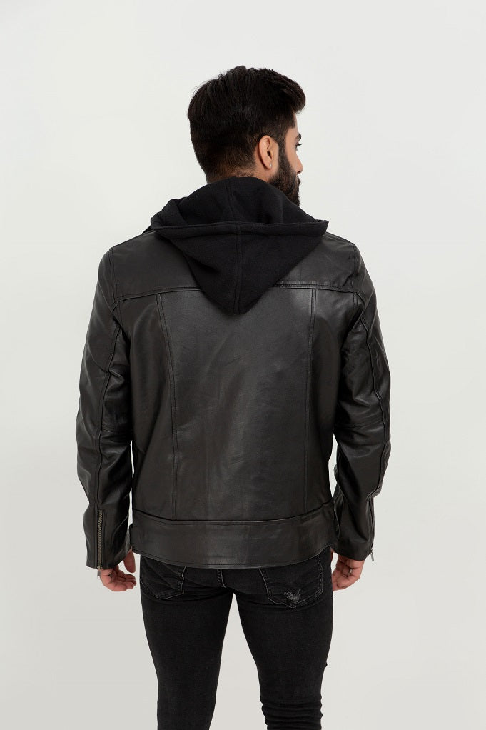 Midnight Double Rider Black Leather Jacket - LeathersInn