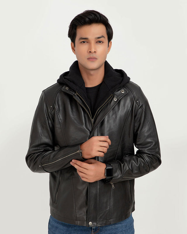 Buy Teen Spirit Black Leather Jacket - LeathersInn